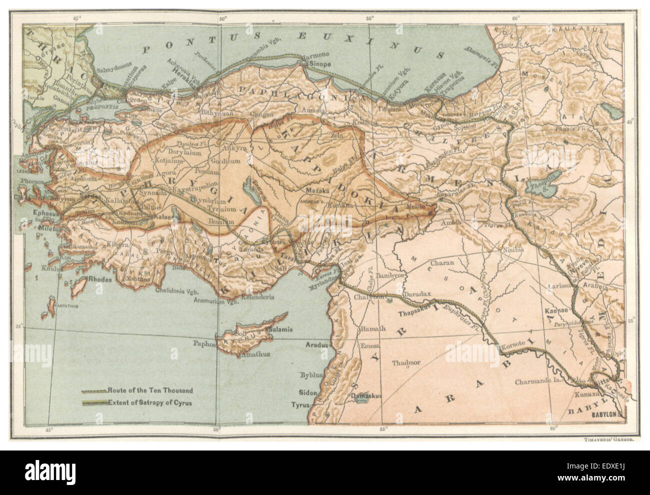 This 1881 illustration by Timayenis depicts the March of Cyrus, a ...