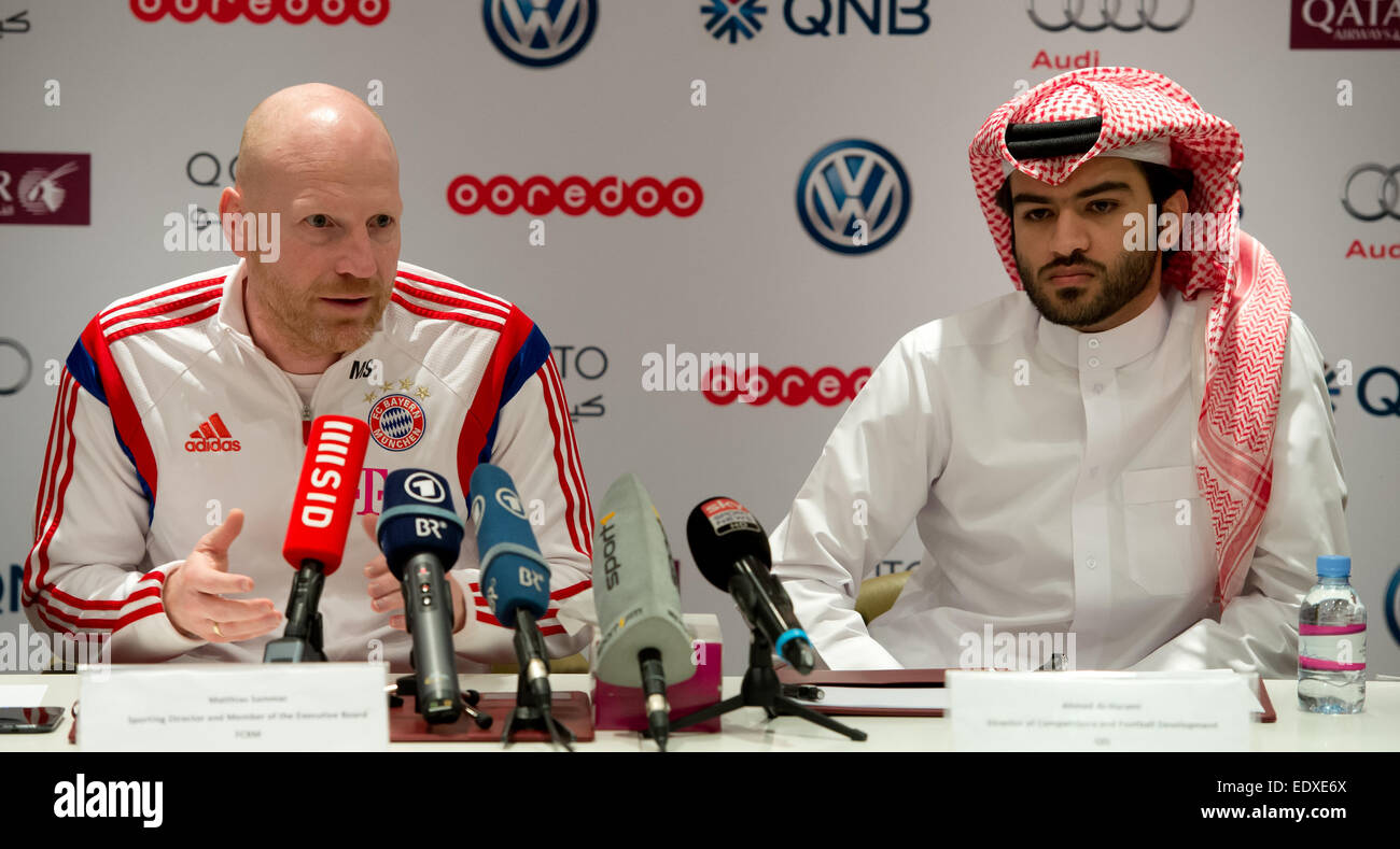 Doha, Qatar. 11th Jan, 2015. Munich's sporting director Matthias Sammer ...