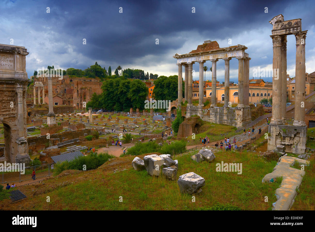Temple of Saturn, Temple of Vespasian, Roman Forum, Rome, Lazio, Italy ...