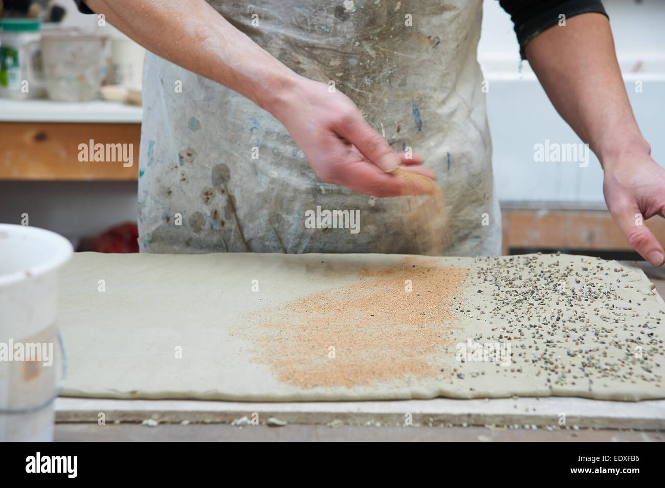 Potter preparing clay ready to make pots Stock Photo - Alamy