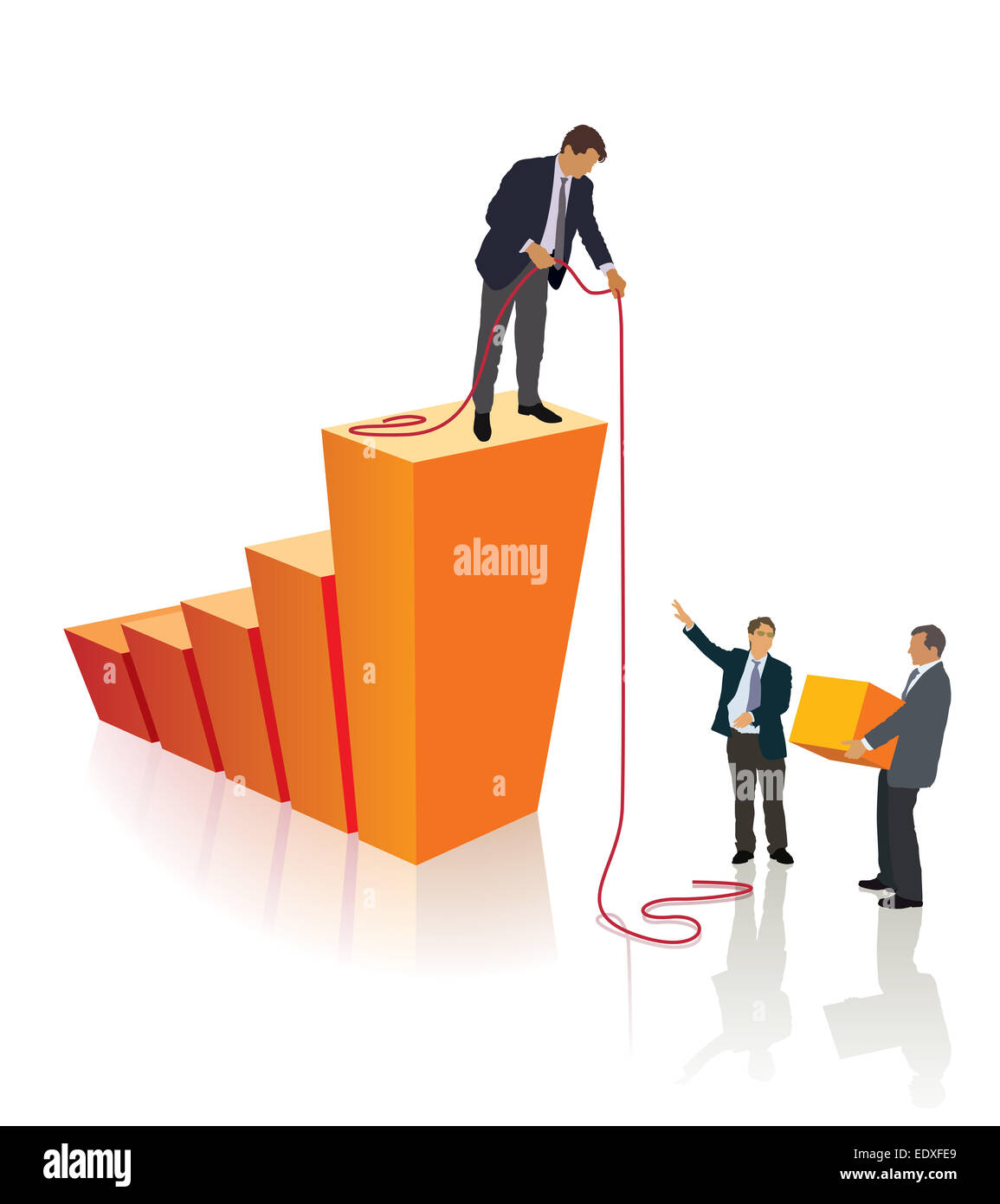 Three persons are working together, builds their own business Stock ...