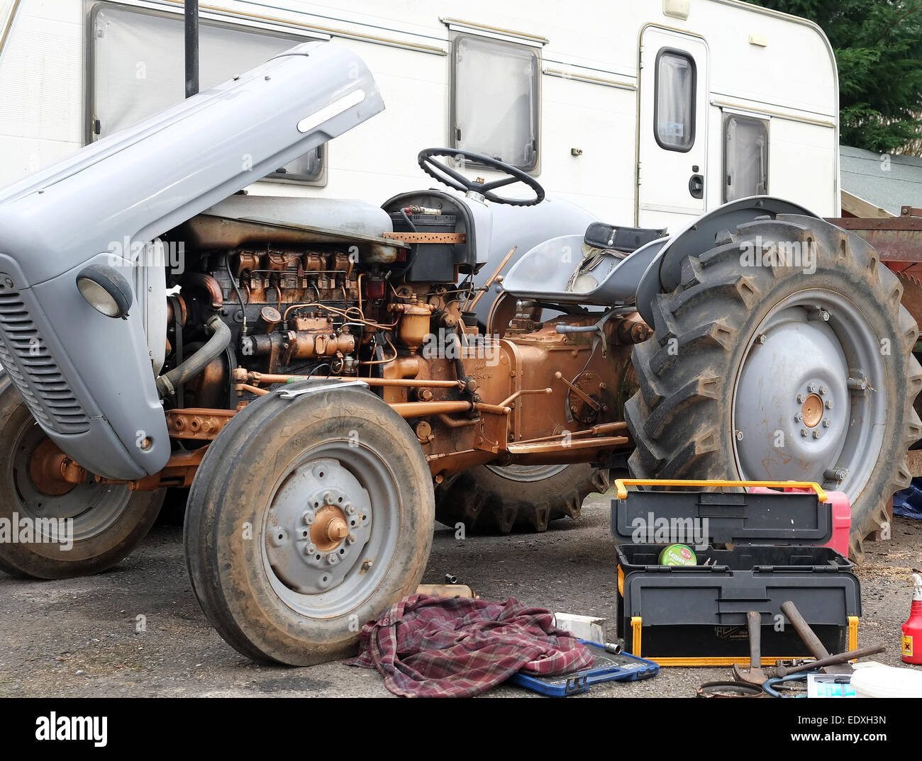 Classic little grey Fergie tractor under going repair, 11th January ...