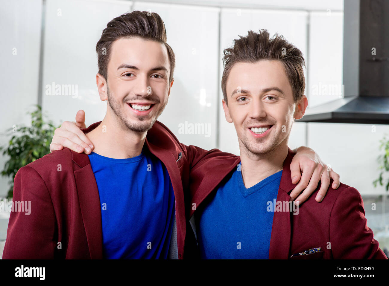 Two brothers hug hi-res stock photography and images - Alamy