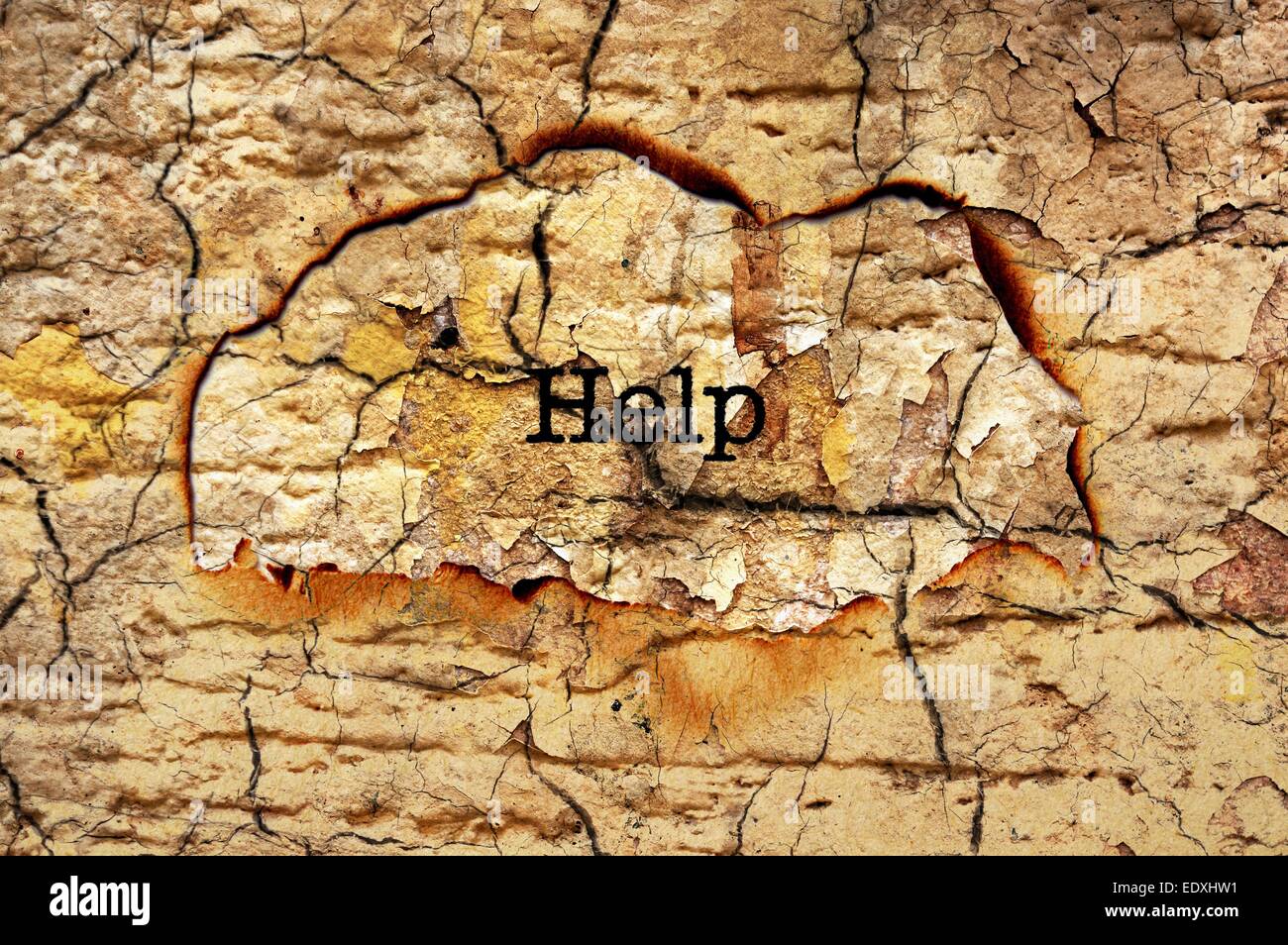 Help text on paper hole Stock Photo - Alamy