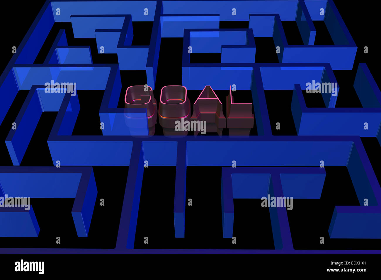 Goal maze concept Stock Photo - Alamy