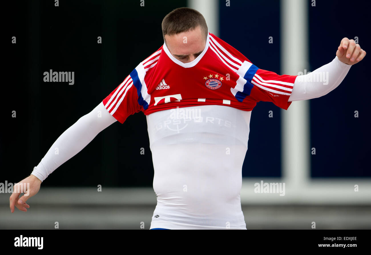 Doha, Qatar. 11th Jan, 2015. Munich's player Franck Ribery is seen ...