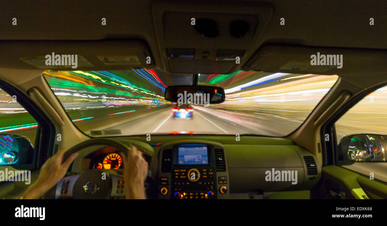Night view out windshield car High Resolution Stock Photography and ...