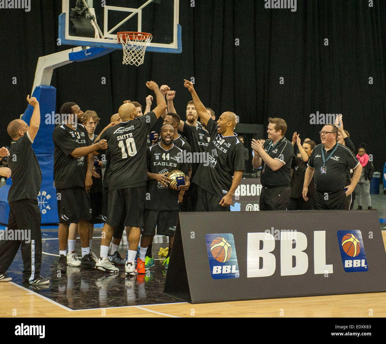 Birmingham, UK. 11th January, 2015. ESH Newcastle Eagles win the 2015 ...