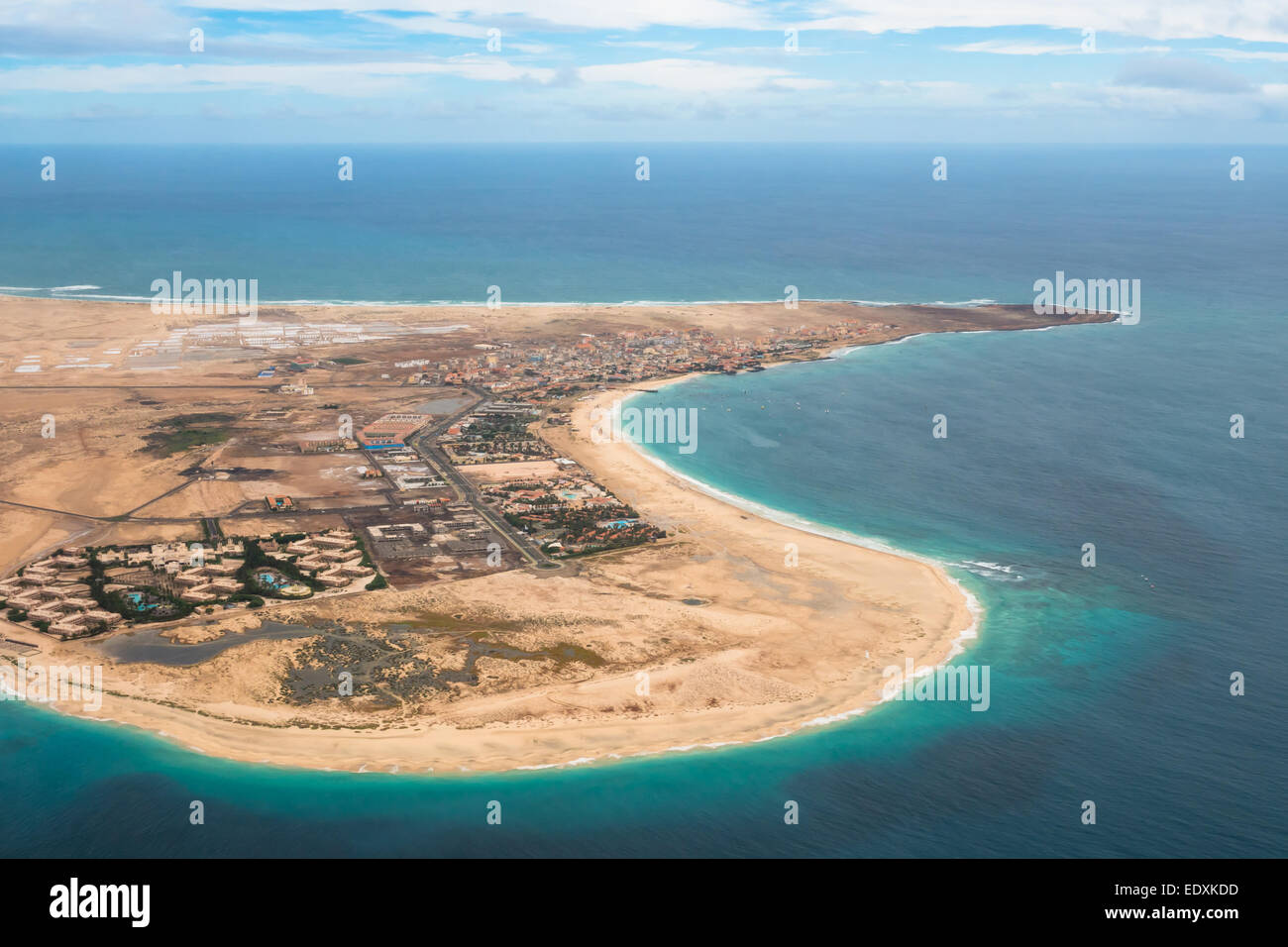 Aerial view of Santa Maria in Sal Island Cape Verde - Cabo Verde Stock ...