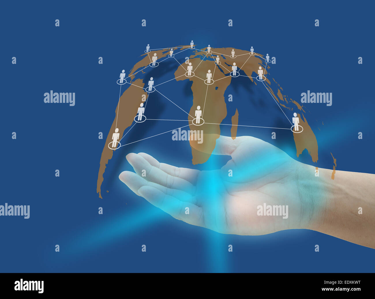 hand hold social network connection technology concept Stock Photo - Alamy