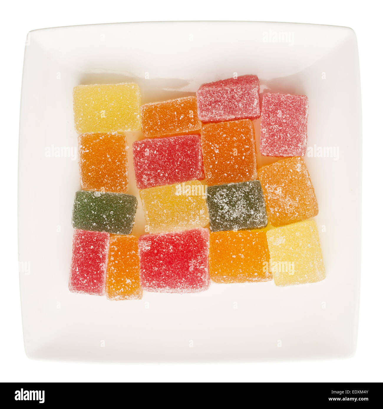 Plate of colorful jelly candies isolated on white background Stock ...