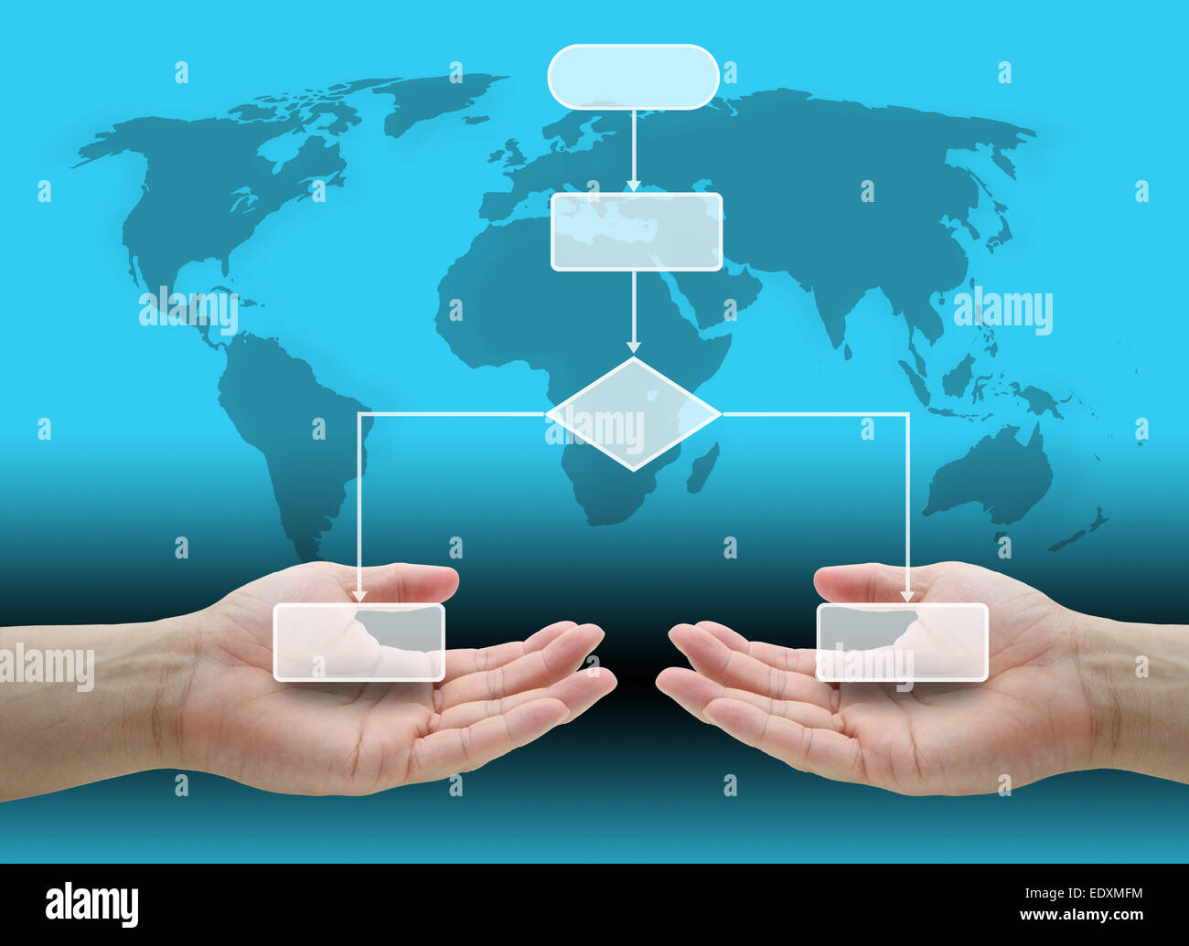 blank business decision tree diagram in hand for business decision ...