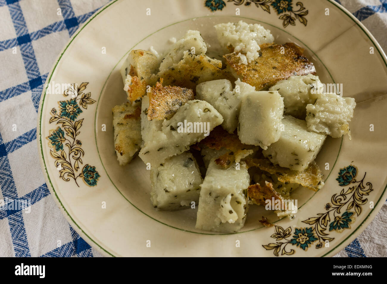 Milho frito, typical food from Madeira Island Stock Photo - Alamy