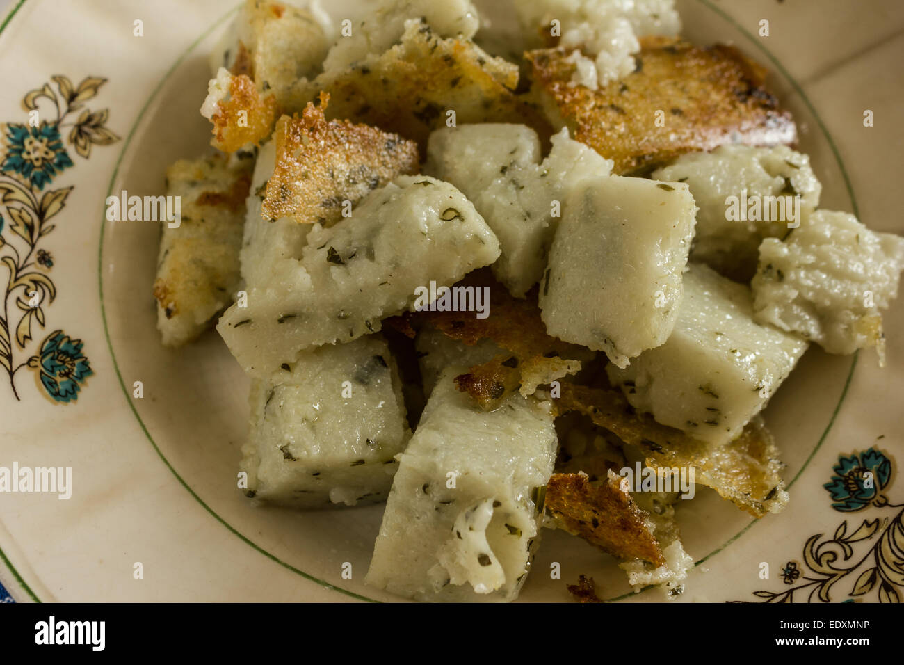 Milho frito, typical food from Madeira Island Stock Photo - Alamy