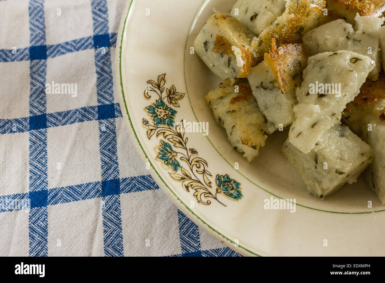 Milho frito, typical food from Madeira Island Stock Photo - Alamy