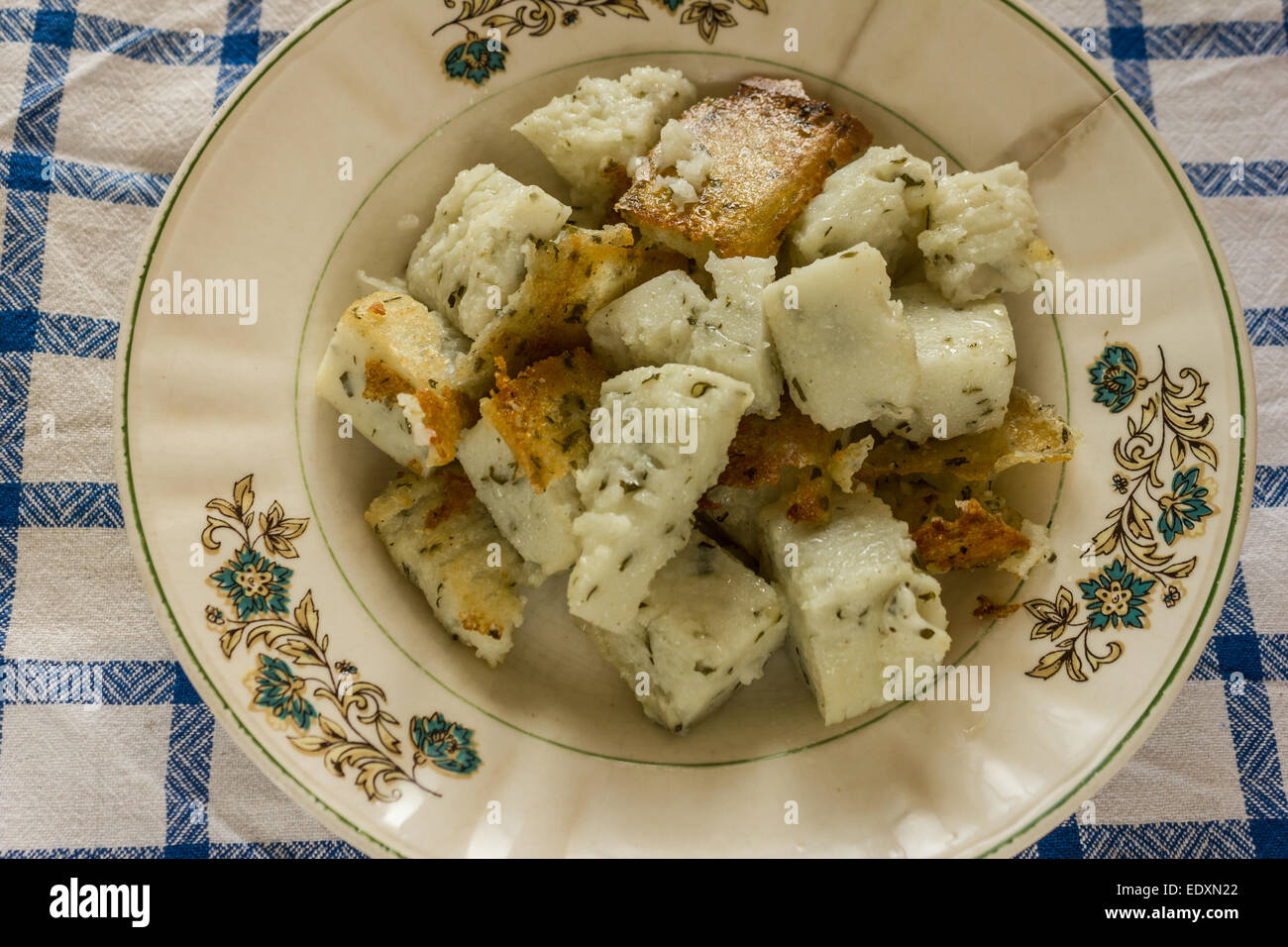 Milho frito, typical food from Madeira Island Stock Photo - Alamy