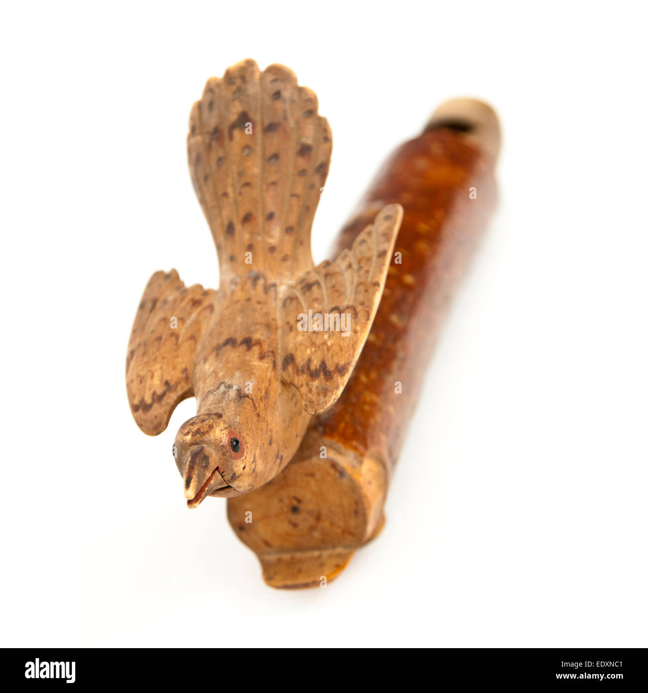 Antique hand carved wooden bird whistle Stock Photo - Alamy