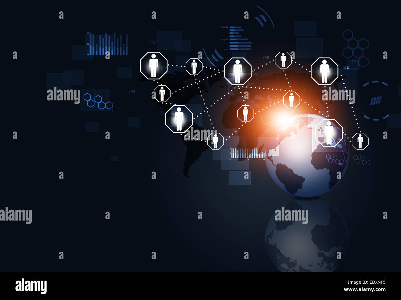 network concept global web connections technology background Stock ...