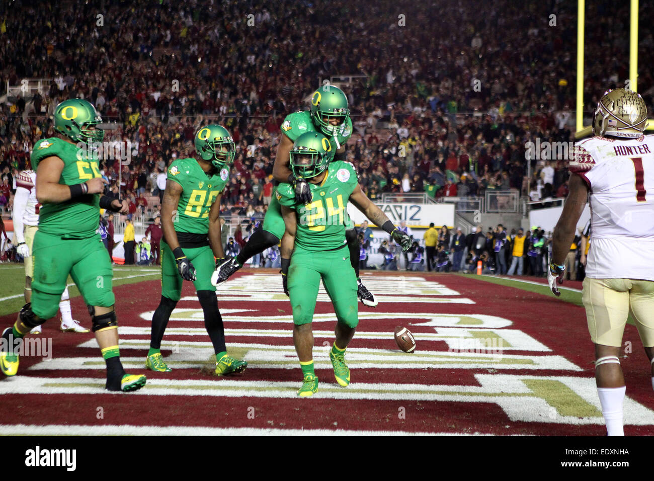 January 01, 2015 Oregon Ducks running back Thomas Tyner #24 celebrates ...