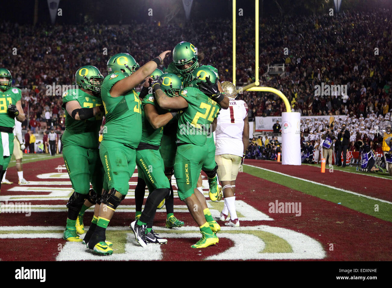 January 01, 2015 Oregon Ducks running back Thomas Tyner #24 celebrates ...