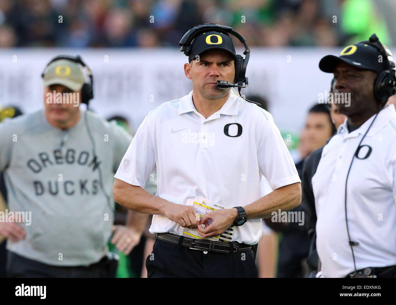 January 01, 2015 Oregon Ducks head coach Mark Helfrich in action during ...