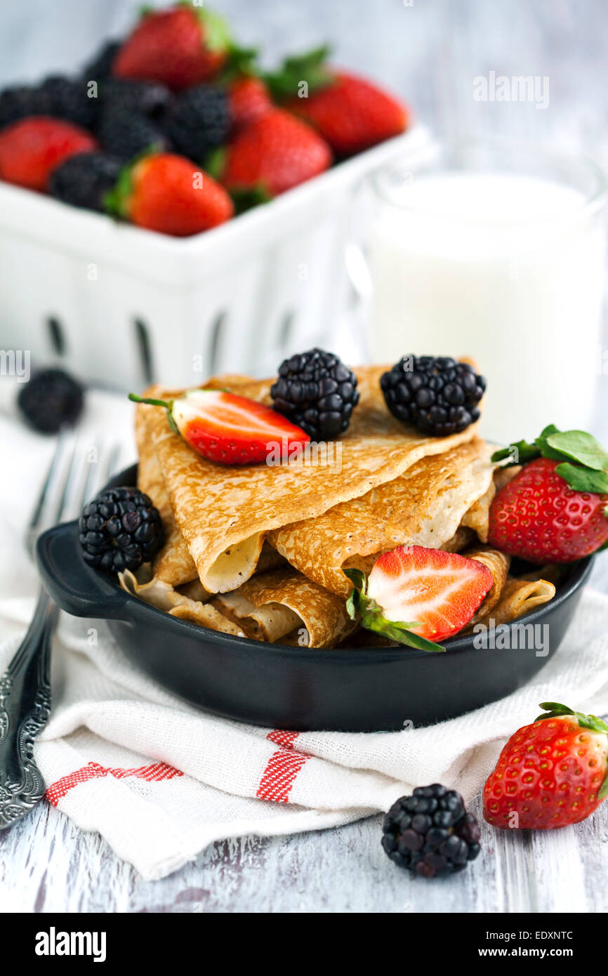 Crepes with fresh berries Stock Photo - Alamy