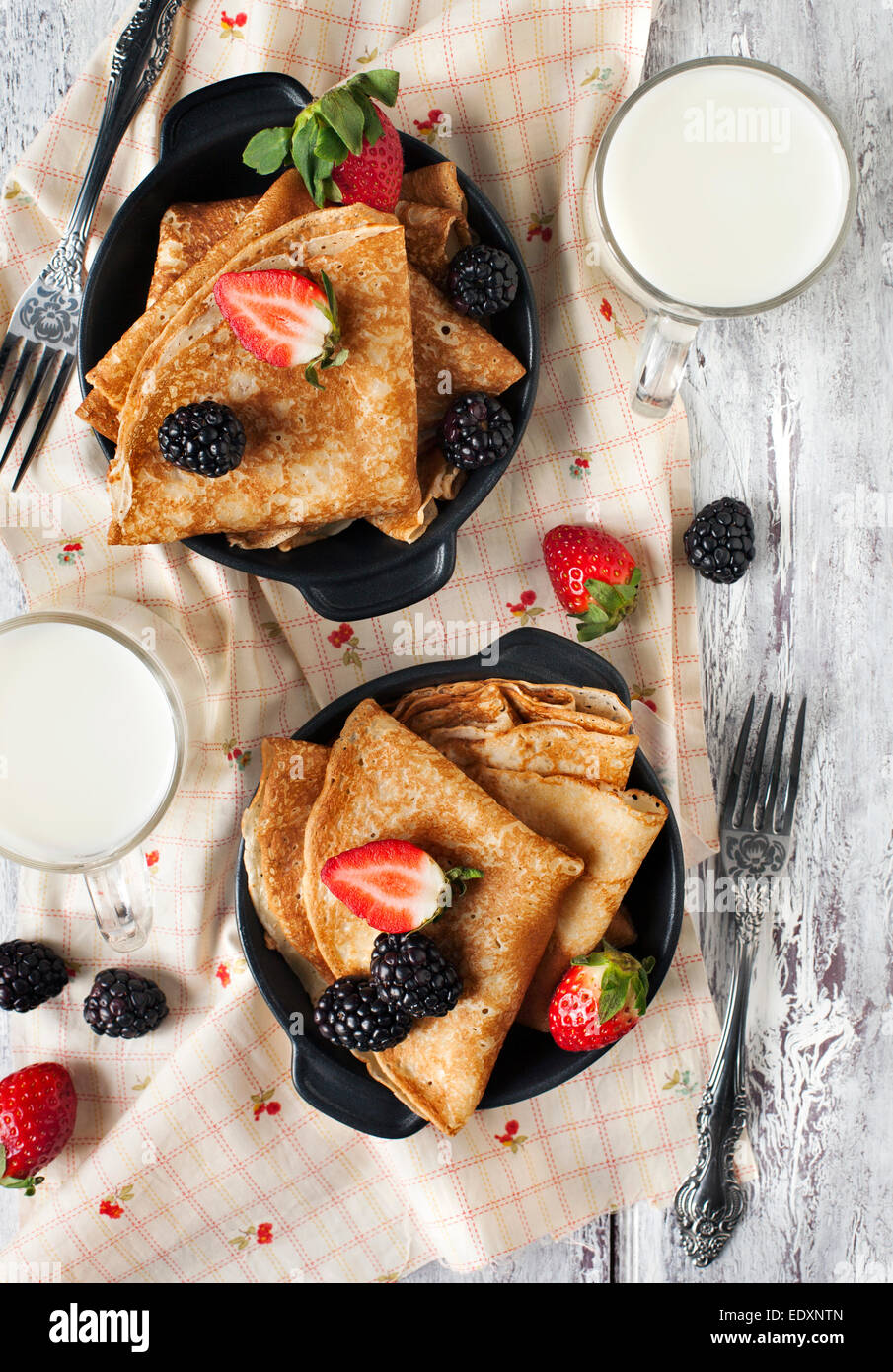 Crepes with fresh berries Stock Photo - Alamy