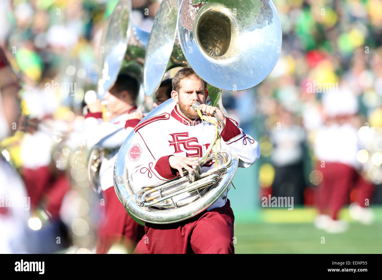 January 01, 2015 Florida State Seminoles marching band during the ...