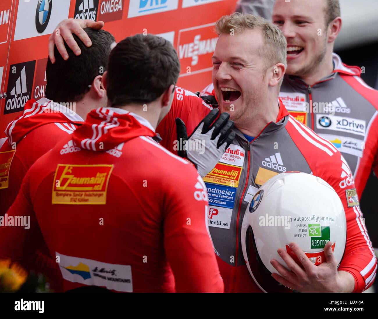 Altenberg, Germany. 11th Jan, 2015. Rico Peter (r), Bror van der Zijde ...