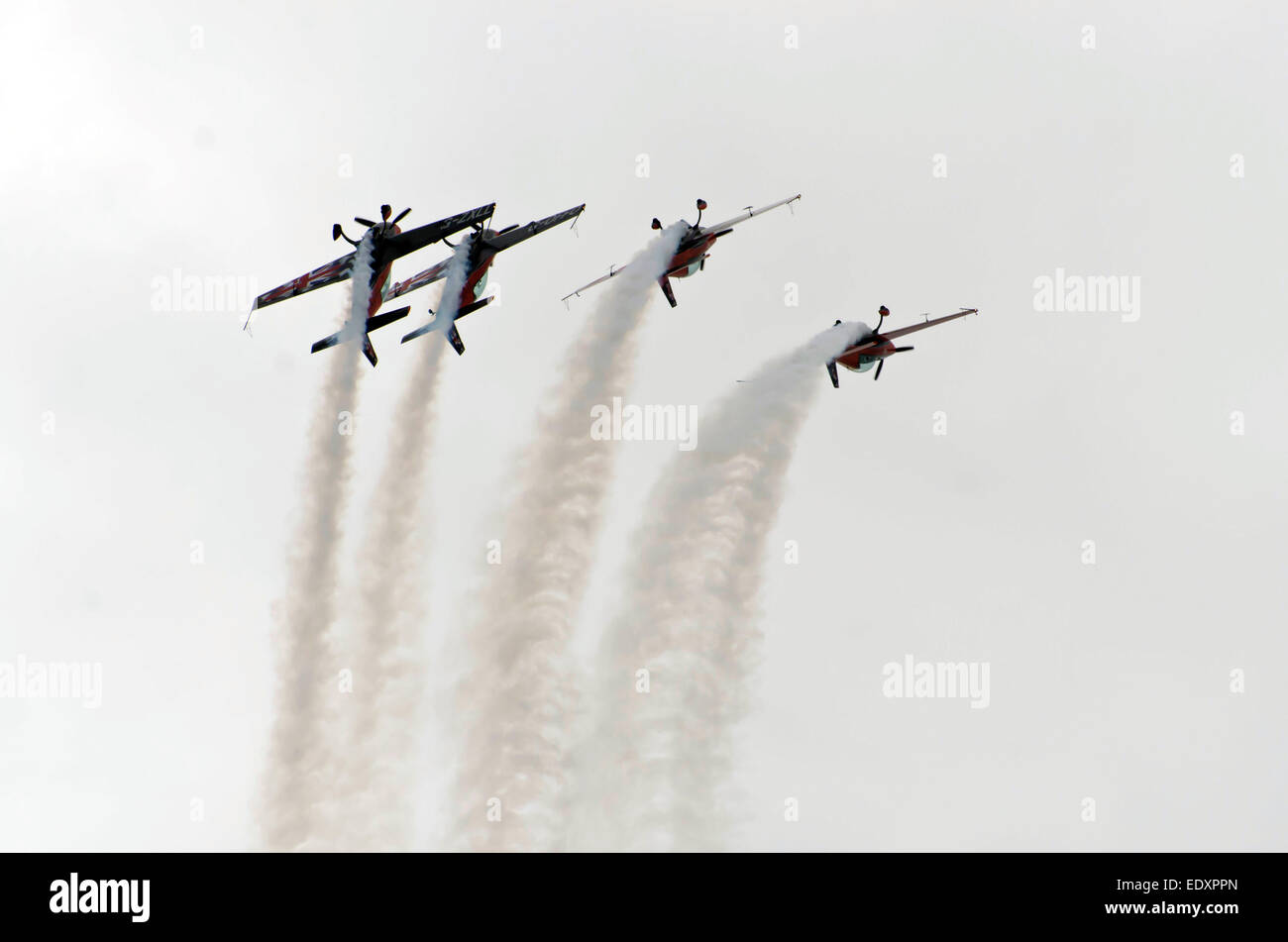 Members of The Blades aerobatic display team flying Extra EA-300 ...