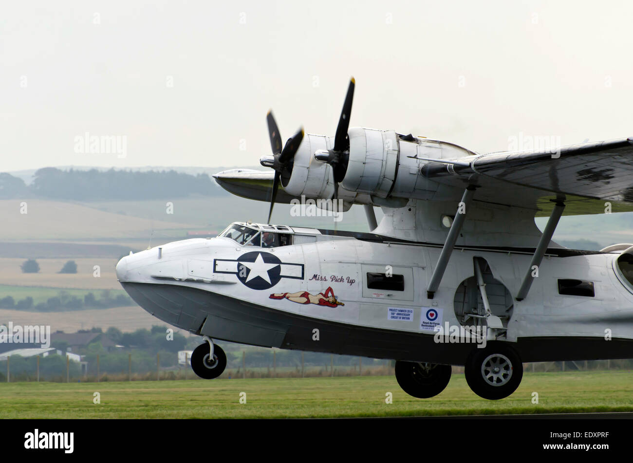 Consolidated PBY-5A Catalina amphibious aircraft landing at Leuchars ...