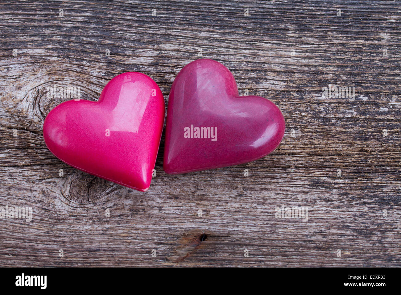 two pink hearts Stock Photo - Alamy