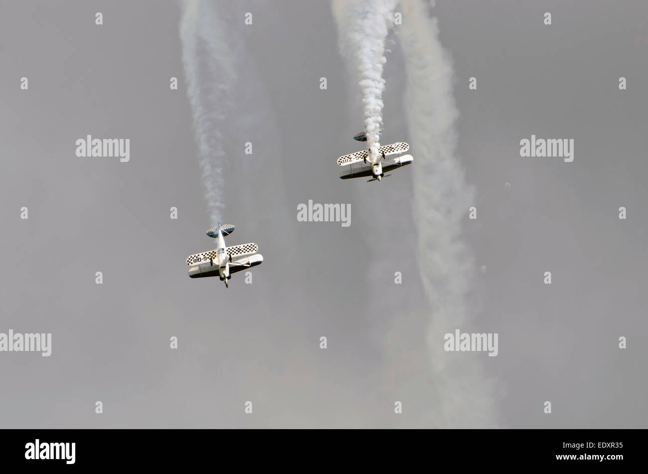 The Wildcat Acrobats display team flying Pitts S-2 bi-planes at ...
