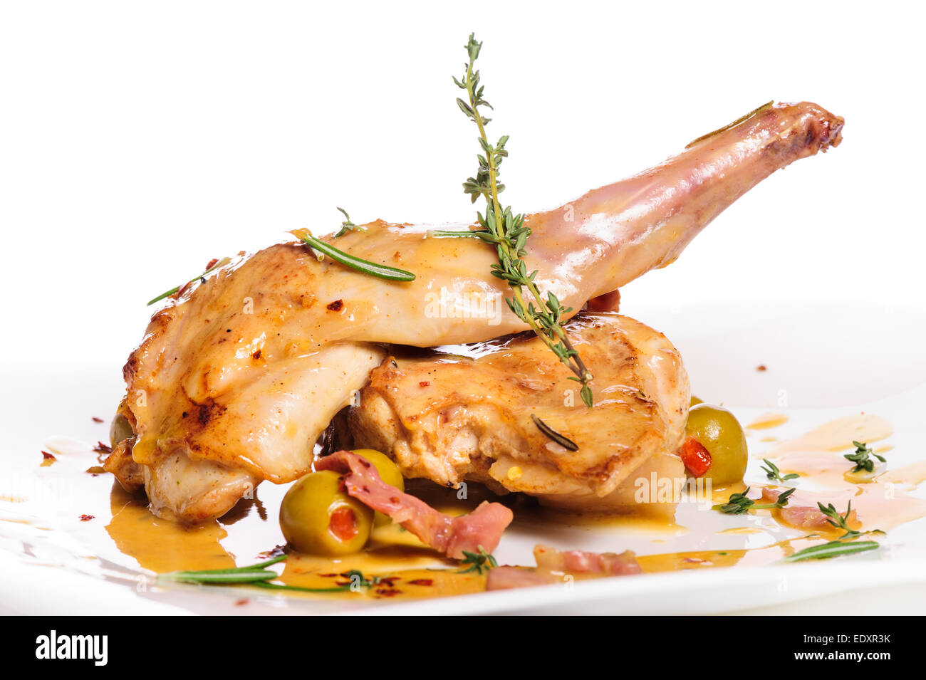 Prepared rabbit legs Stock Photo - Alamy