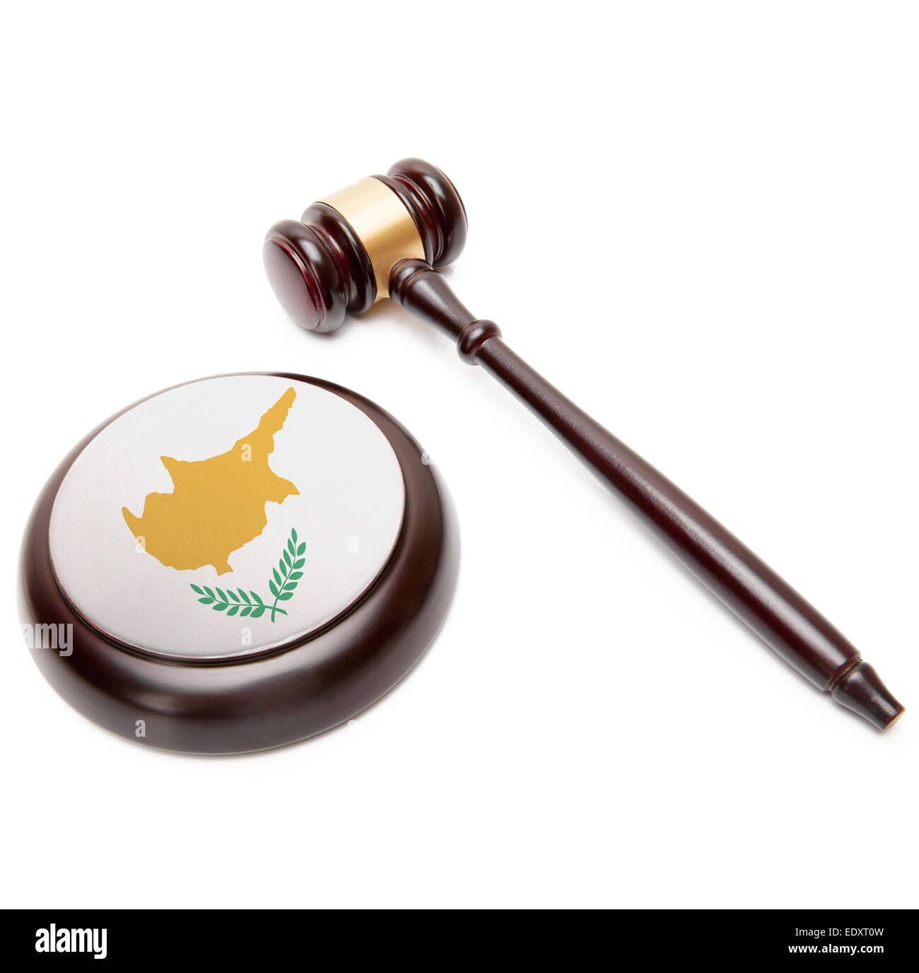 Judge gavel and soundboard with national flag on it - Cyprus Stock ...