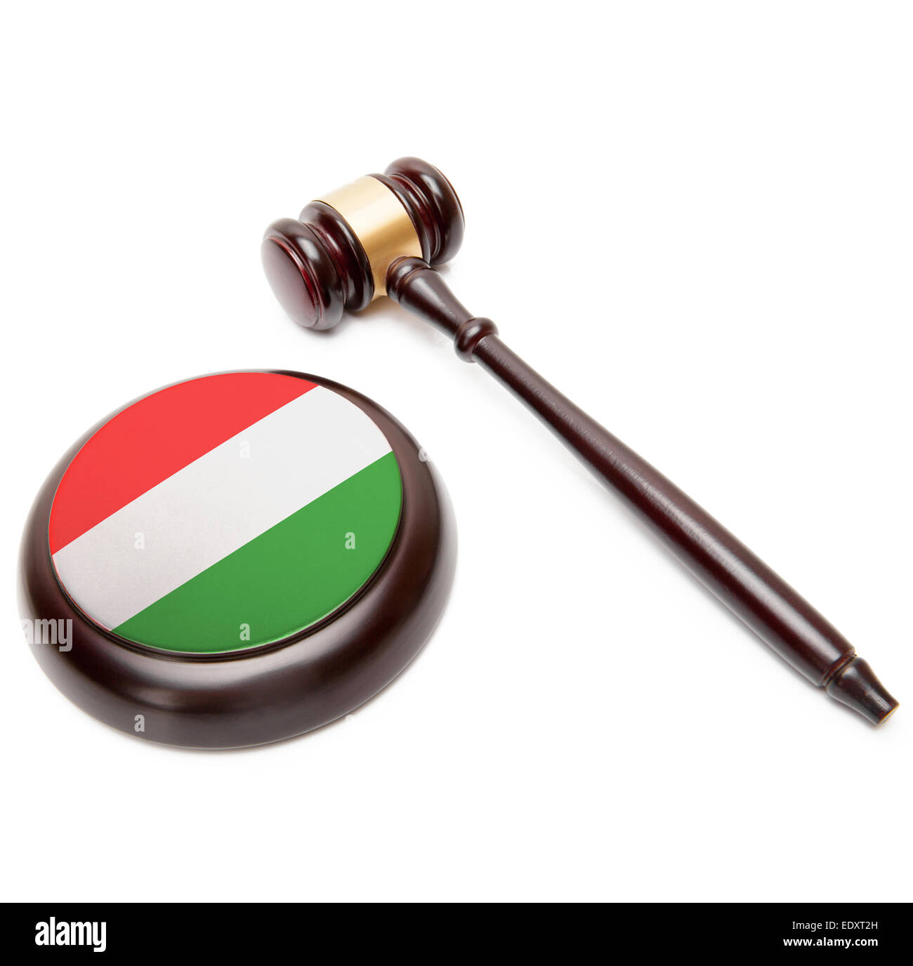 Judge gavel and soundboard with national flag on it - Hungary Stock ...