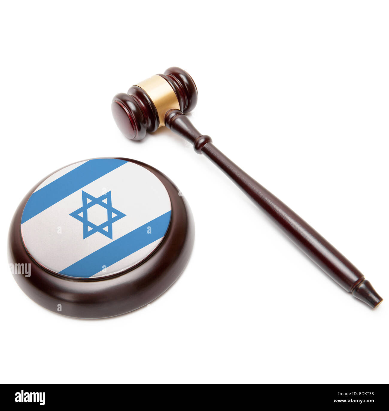 Judge gavel and soundboard with national flag on it - Israel Stock ...