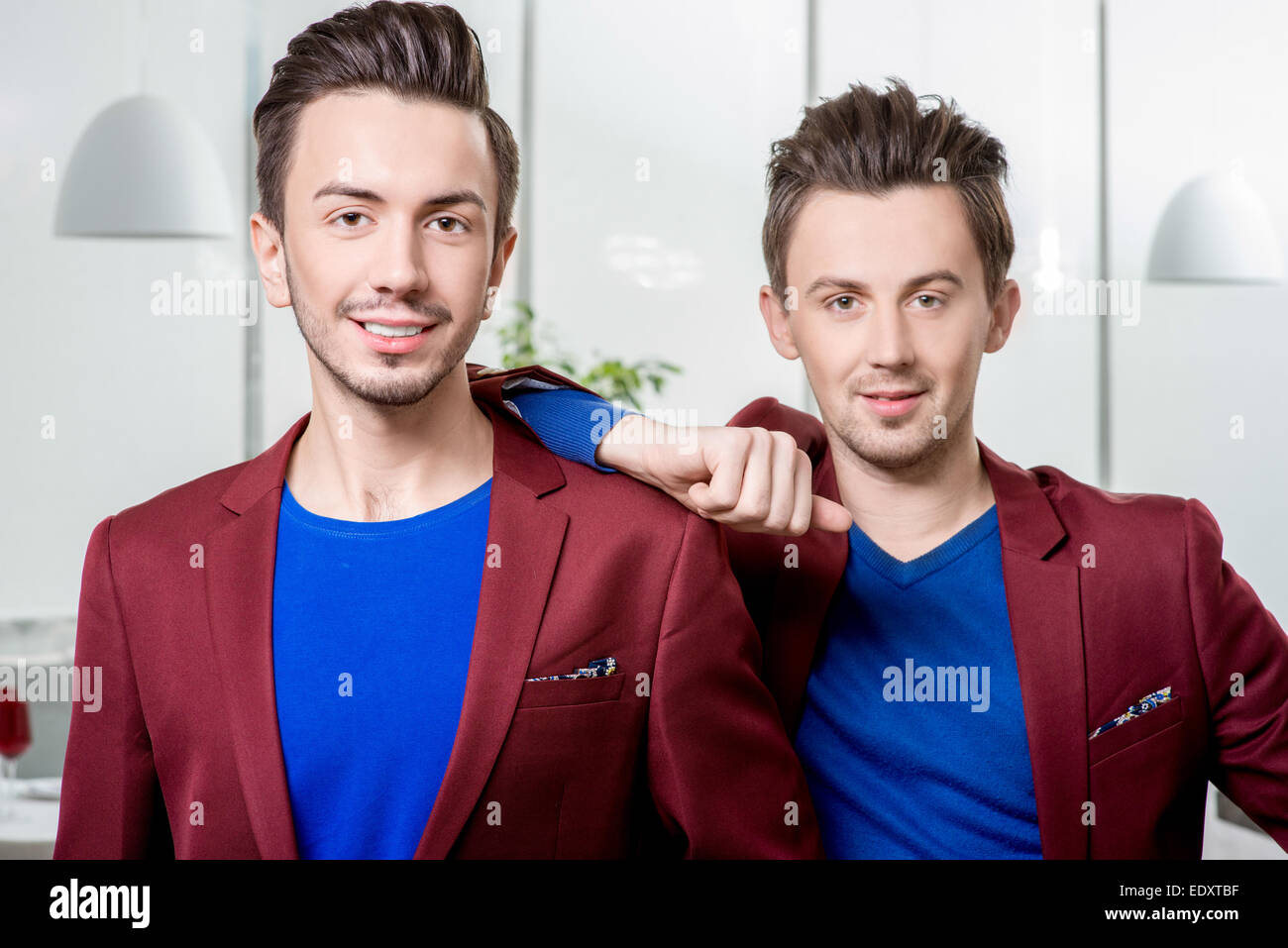 Two brothers hug hi-res stock photography and images - Alamy