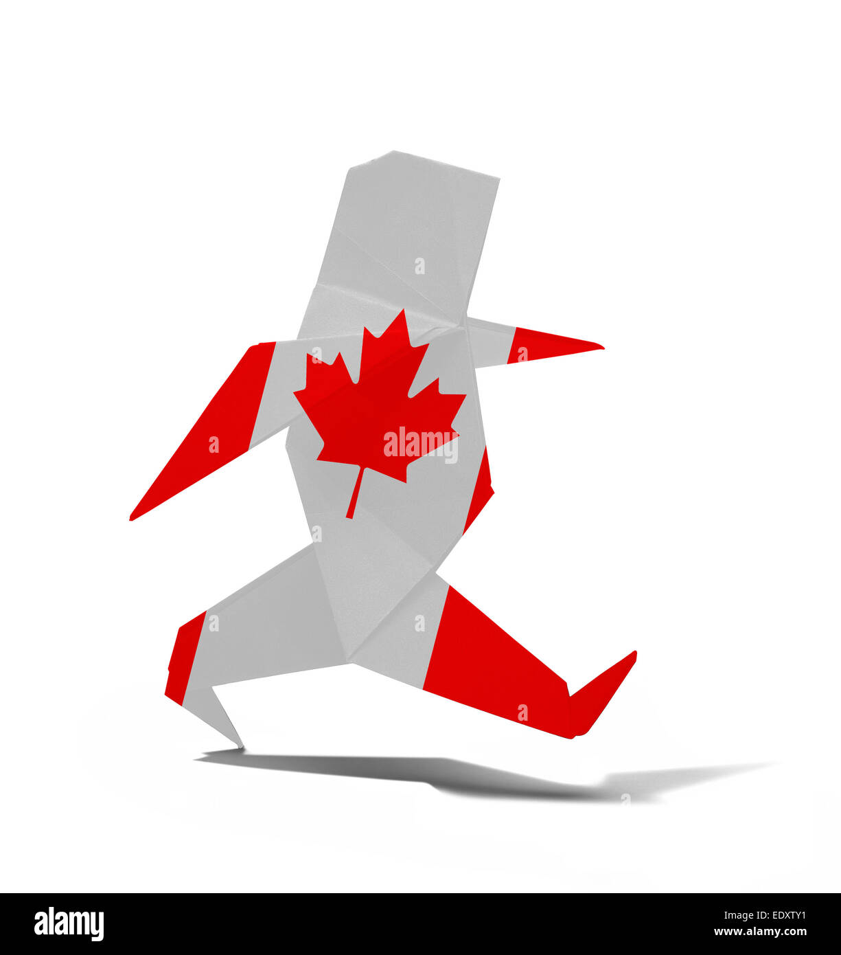 man in origami with the Canada flag isolated on white Stock Photo - Alamy