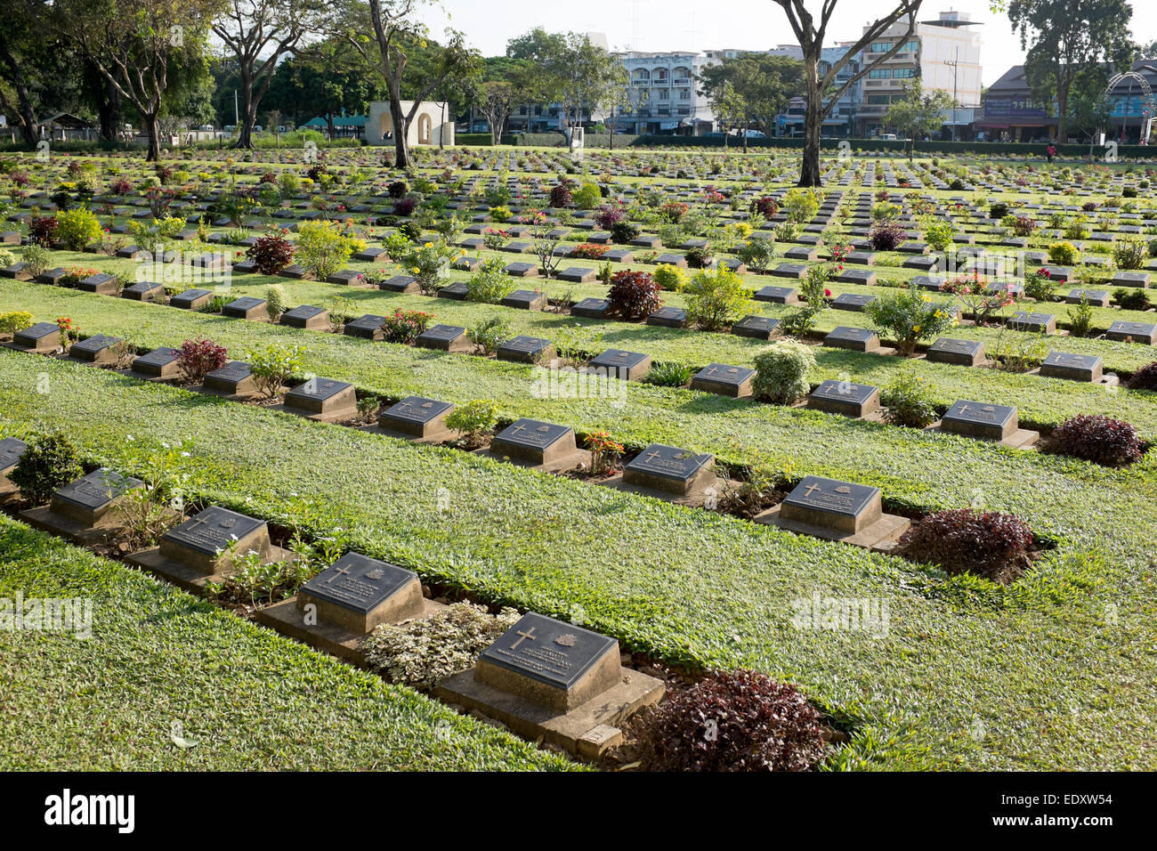 War Cemetery in Kanchanaburi Stock Photo - Alamy