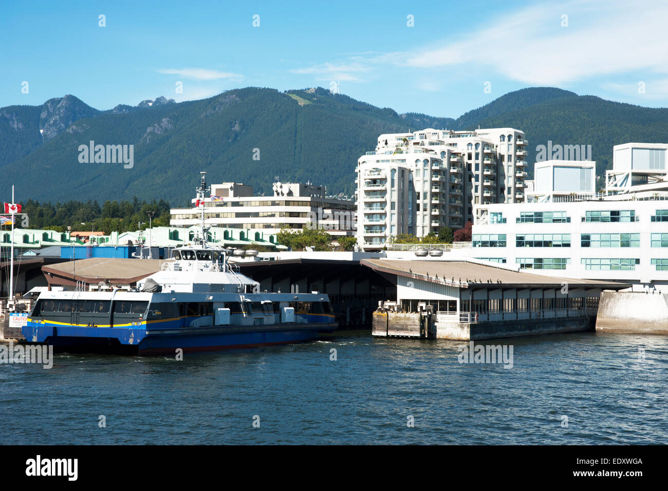 Sea bus or ferry at North Vancouver terminal transfers commuters from ...