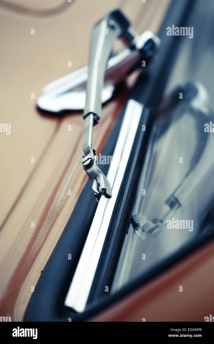 Color vertical shot of a vintage car screen wiper Stock Photo - Alamy