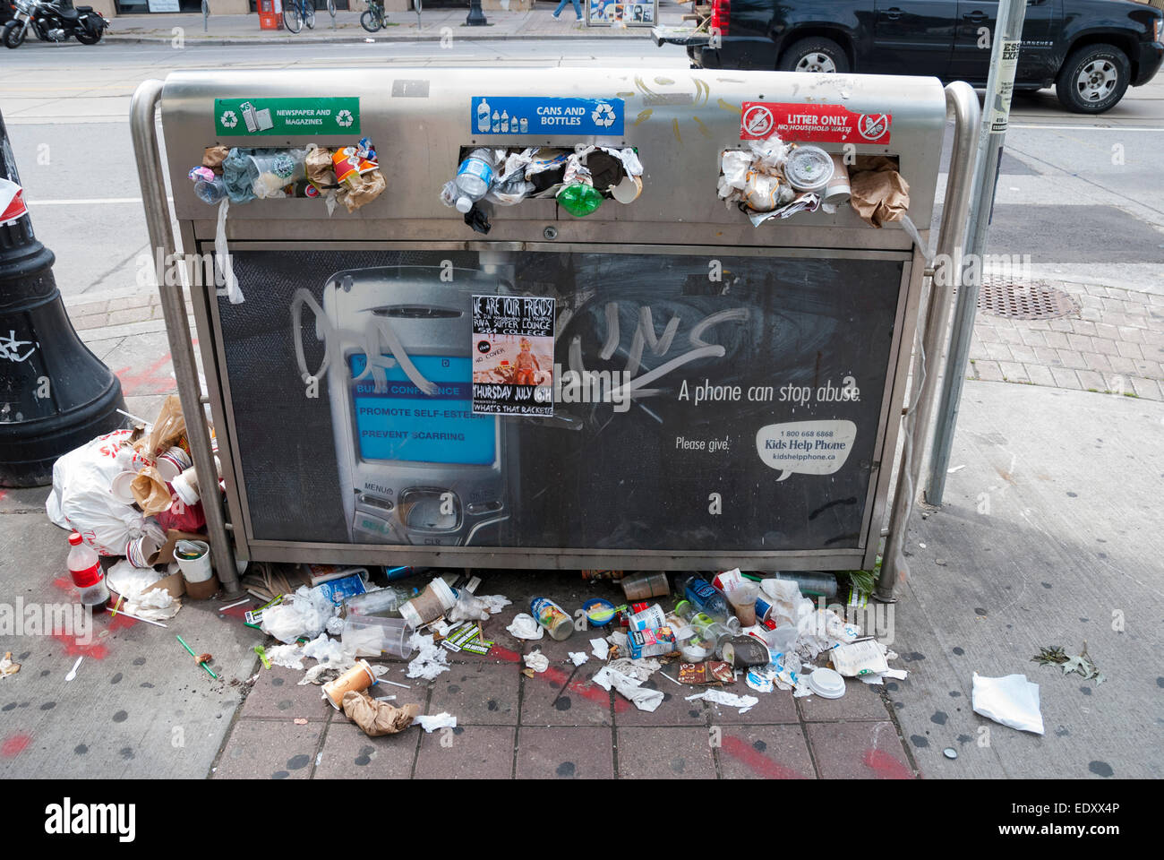 Garbage and litter overflow from containers after a marathon 36 day ...