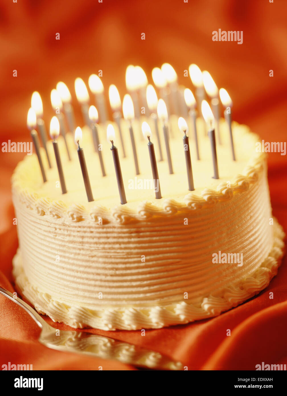 Birthday cake with candles Stock Photo - Alamy