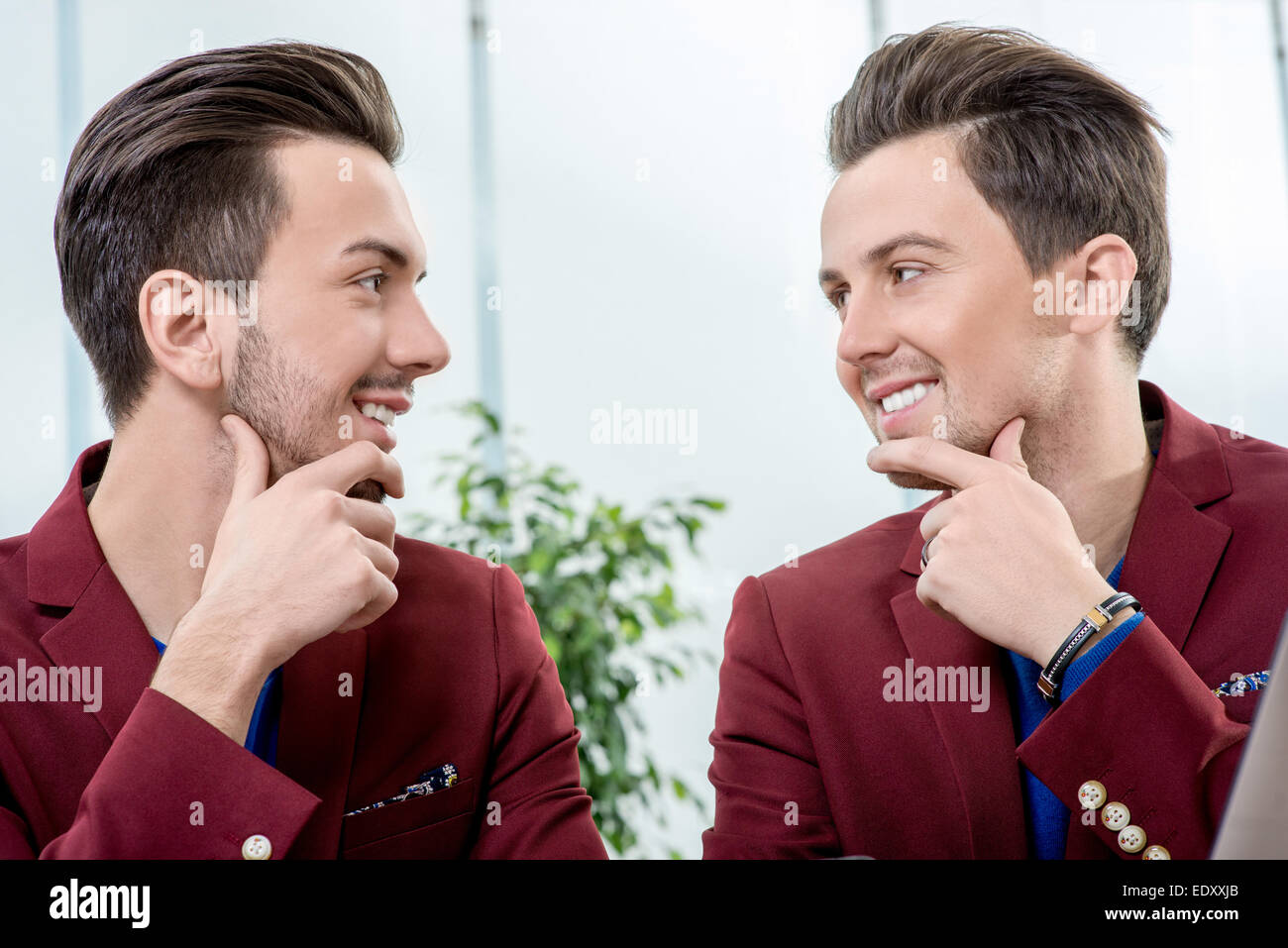 Two brothers hugging hi-res stock photography and images - Alamy