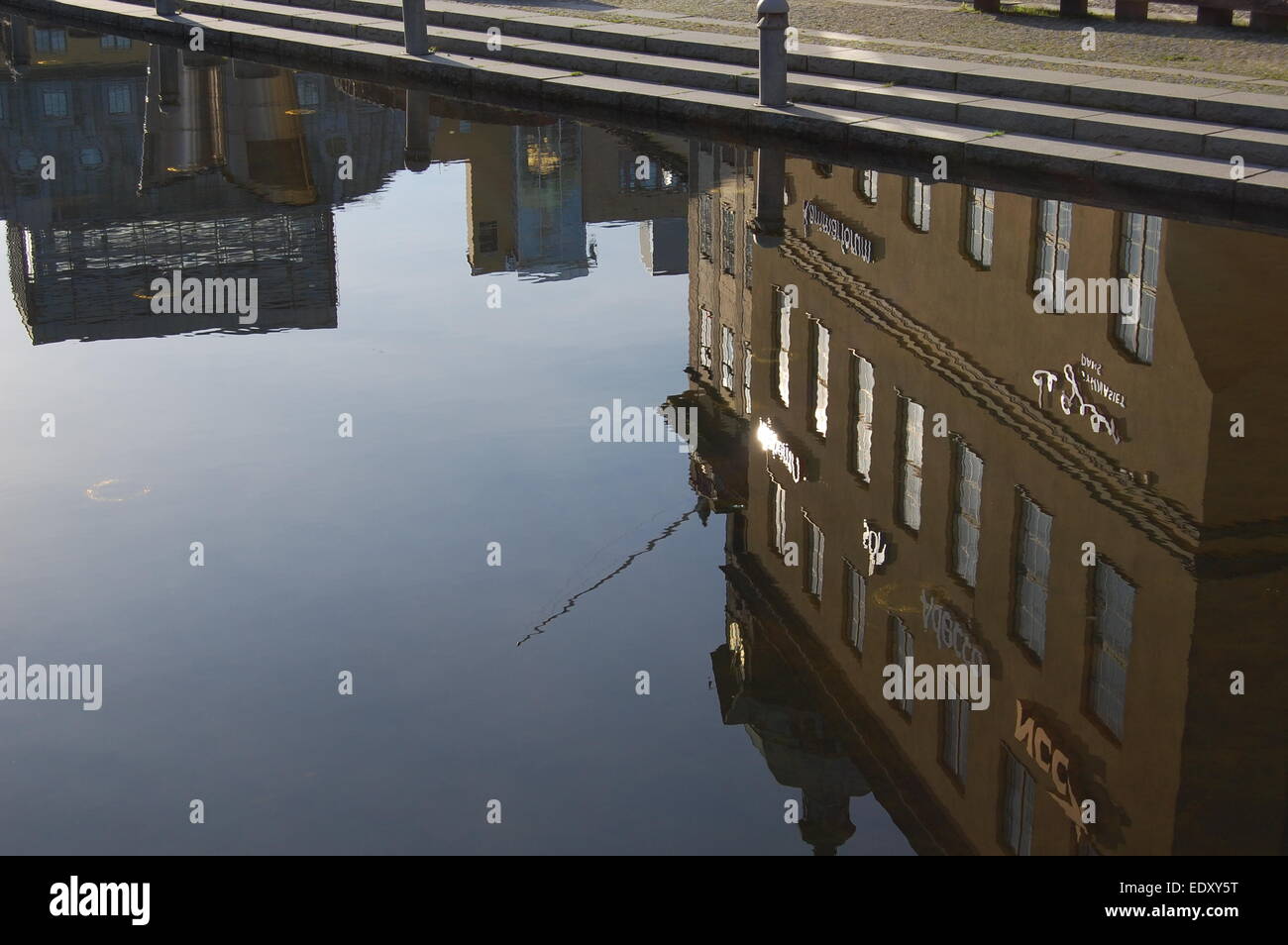 Reflection on still water, Norrköping Sweden Stock Photo - Alamy
