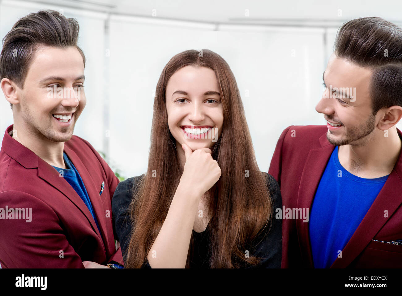 Woman with two boyfriends hi-res stock photography and images - Alamy
