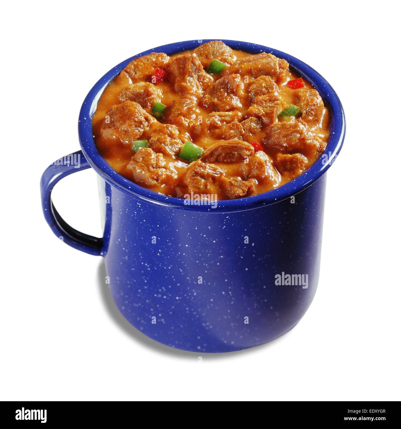 Chili in mug on white background Stock Photo - Alamy
