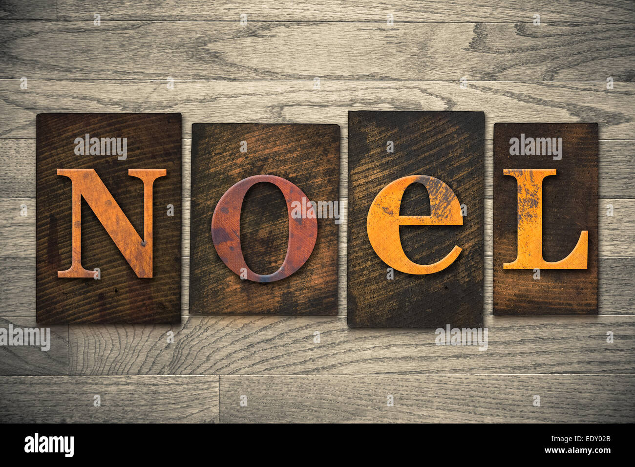 The word "NOEL" written in wooden letterpress type Stock Photo - Alamy