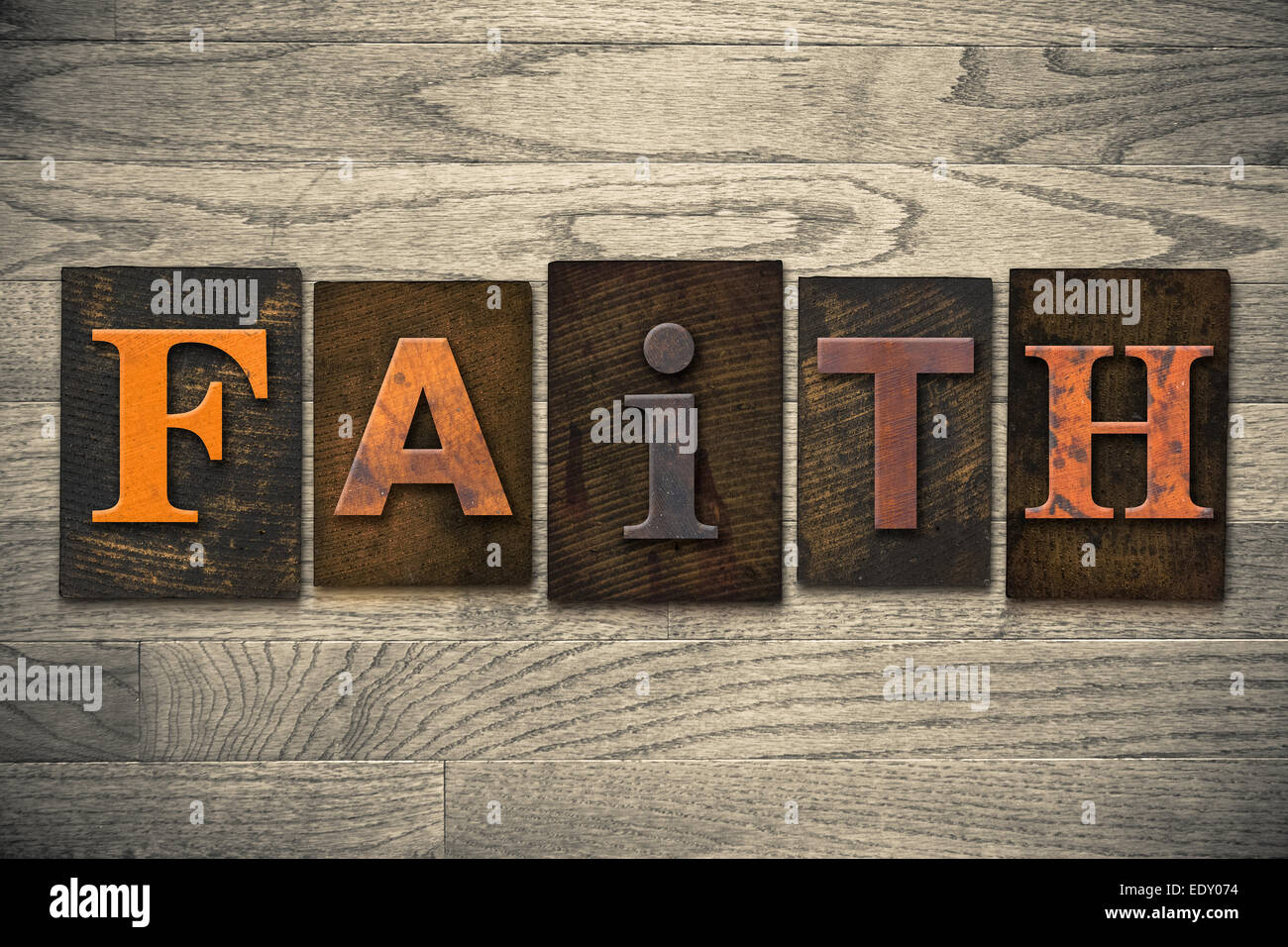 The word "FAITH" written in wooden letterpress type Stock Photo - Alamy